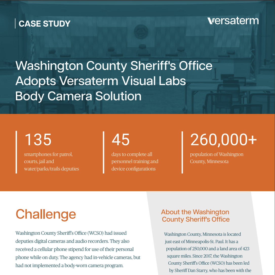 Washington County Sheriff's Office Adopts Versaterm Visual Labs Body ...