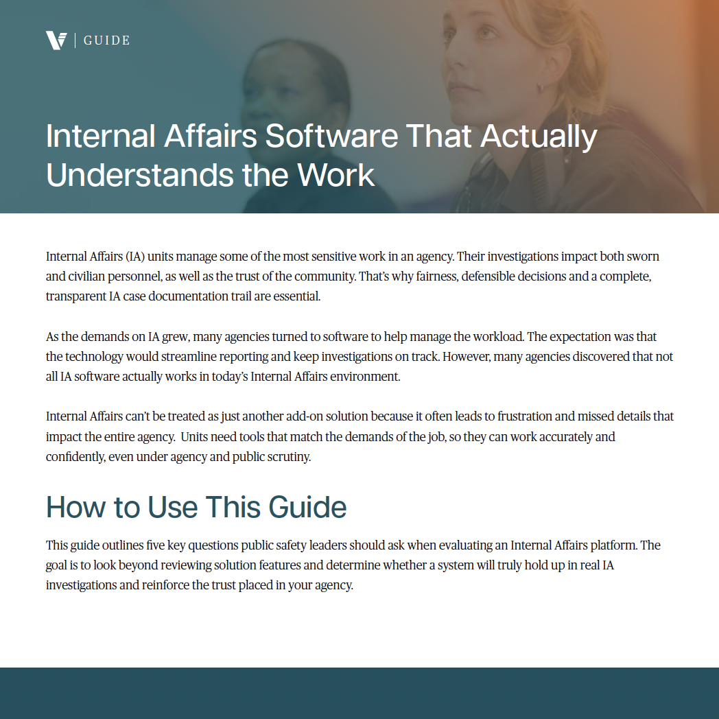 Internal Affairs Software That Actually Understands the Work - Versaterm