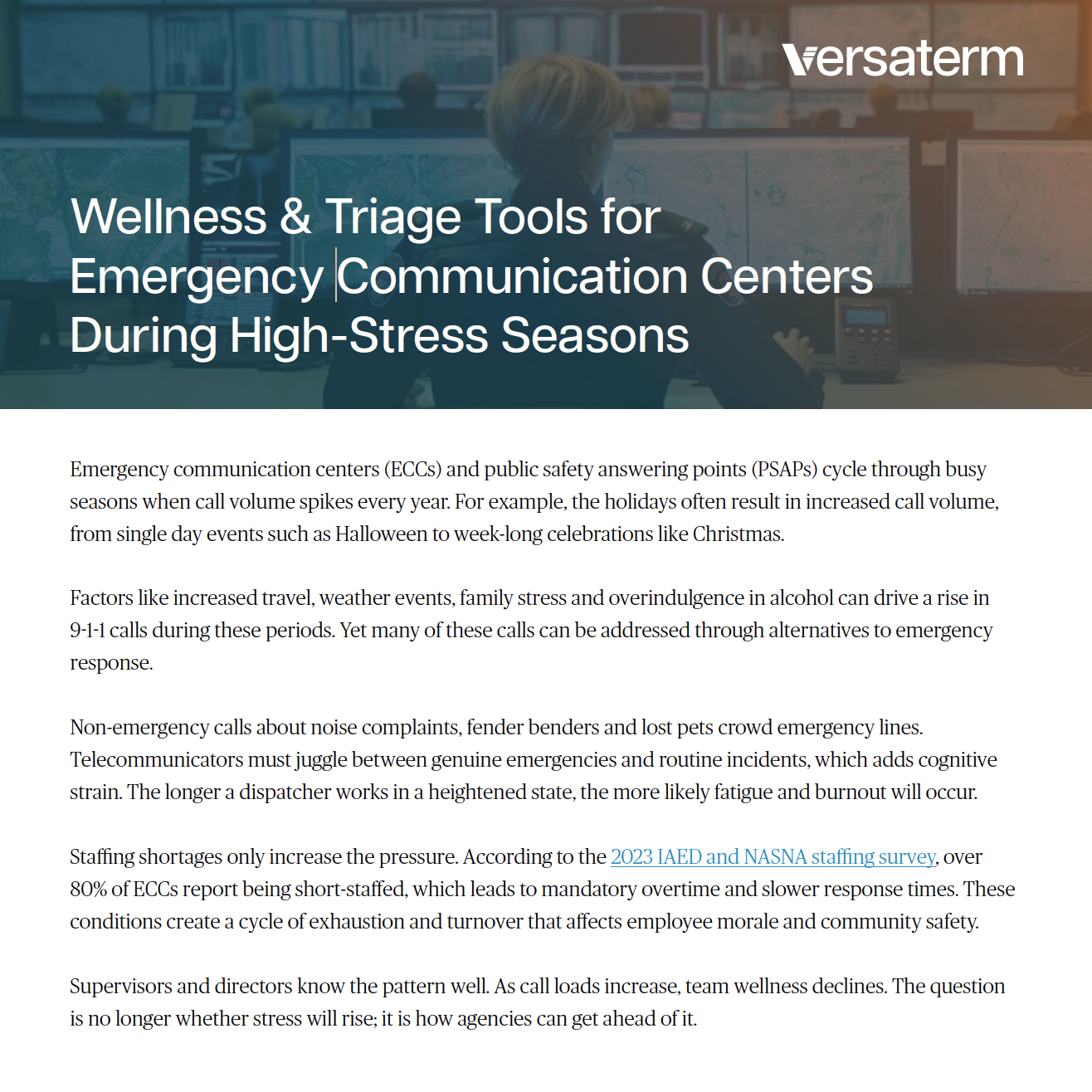Wellness & Triage Tools for Emergency Communication Centers During High ...