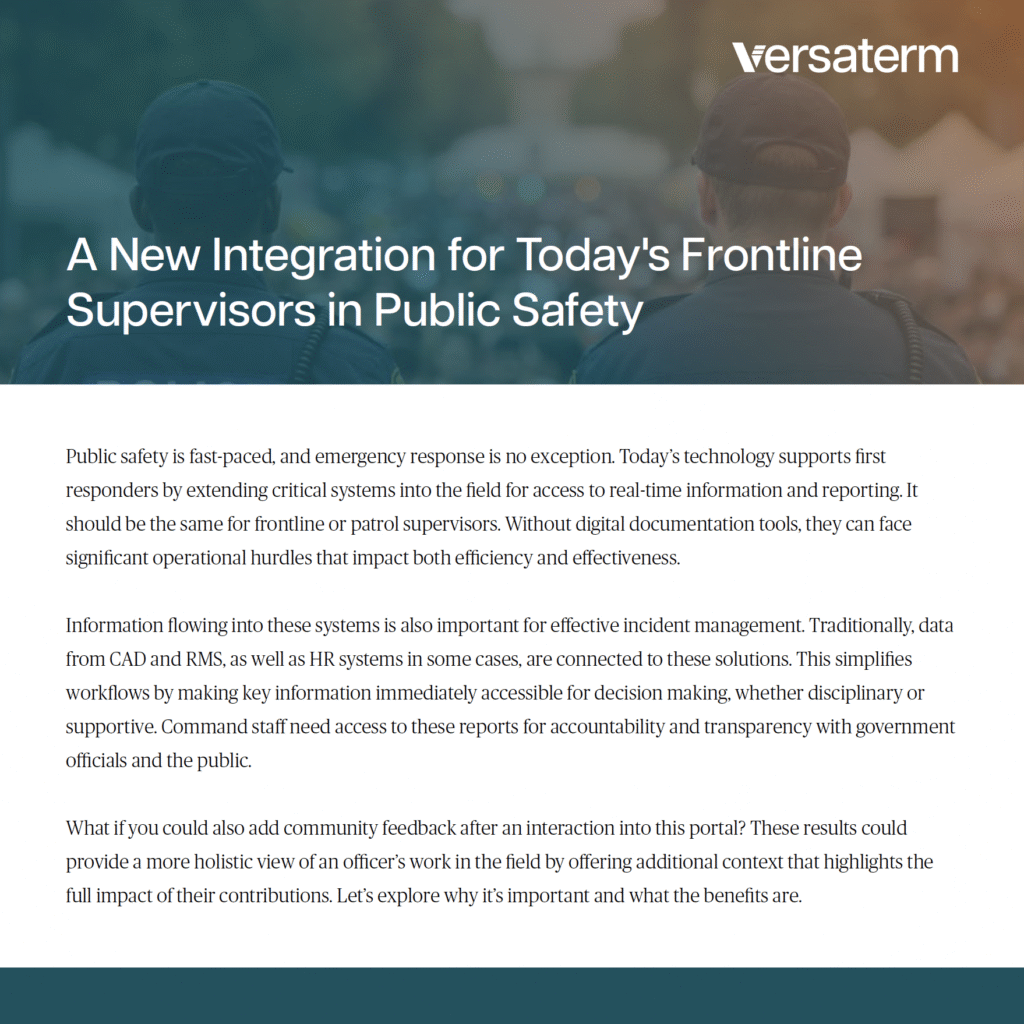 A New Integration for Today's Frontline Supervisors in Public Safety ...